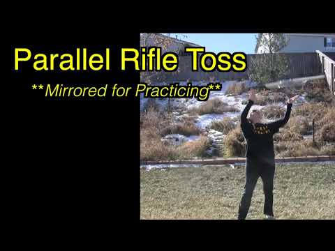 Parallel Color Guard Rifle Toss - YouTube