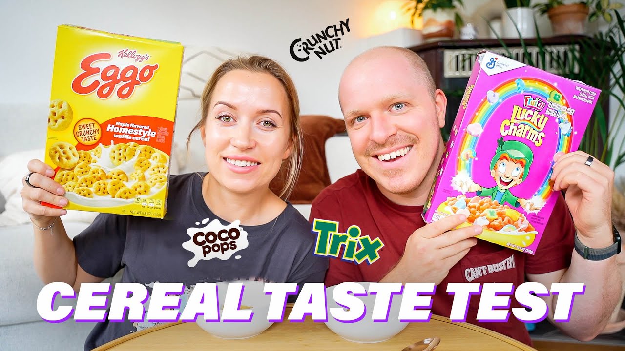 Cereal Taste Test / Eggo, Fruity Lucky Charms & More - YouTube