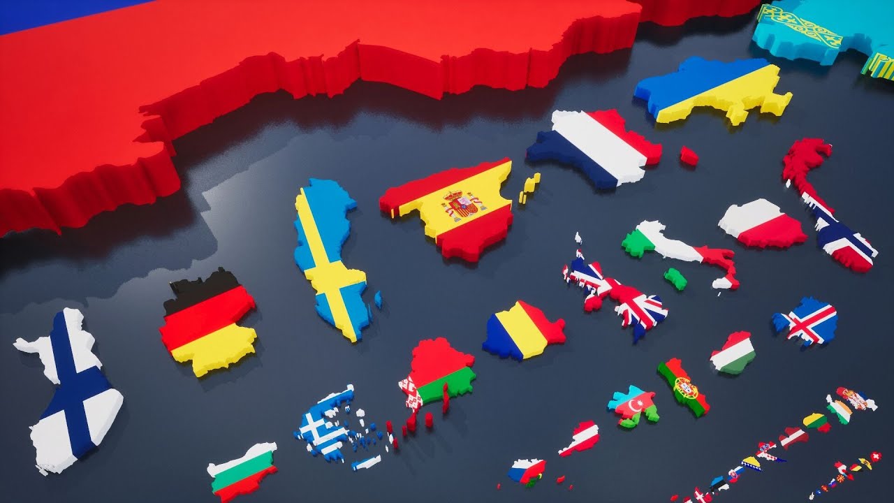European Countries Size | 3D Animation comparison - YouTube