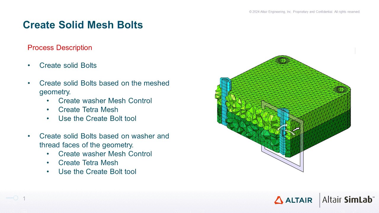 SimLab - Create Solid Mesh Bolts - YouTube
