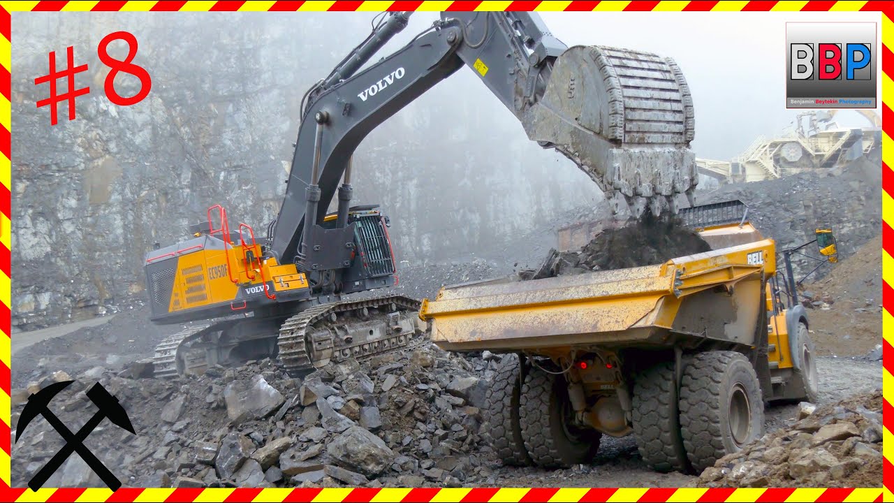 [VOLVO's BIGGEST] Volvo EC950F & Bell B60E - Quarry, Switzerland, 2022 ...