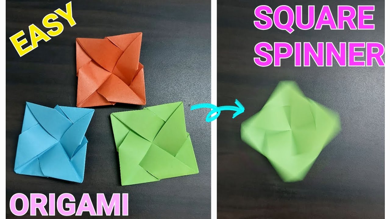 HOW TO MAKE EASY ORIGAMI SQUARE SPINNER/ FIDGET SPINNER/ PAPER TOY ...