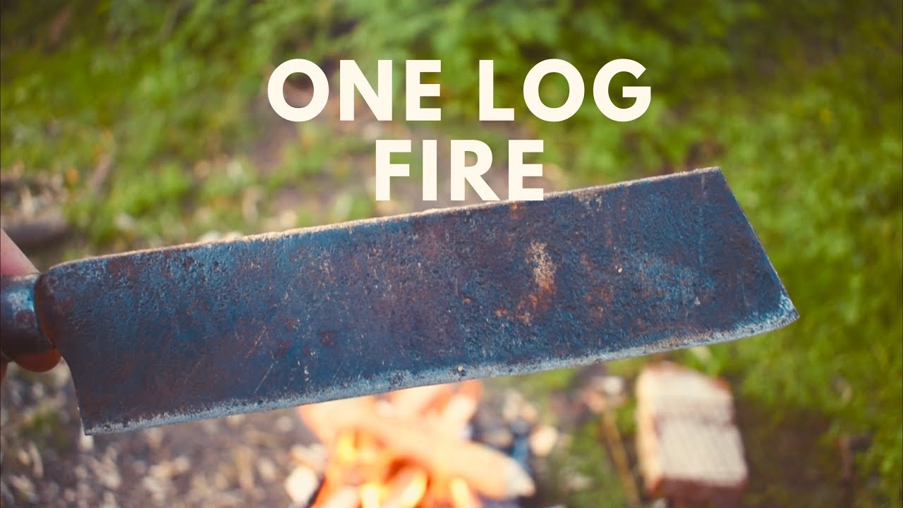 One Log Fire. Making Tinder , kindling, And Fuel From The Same Log ...