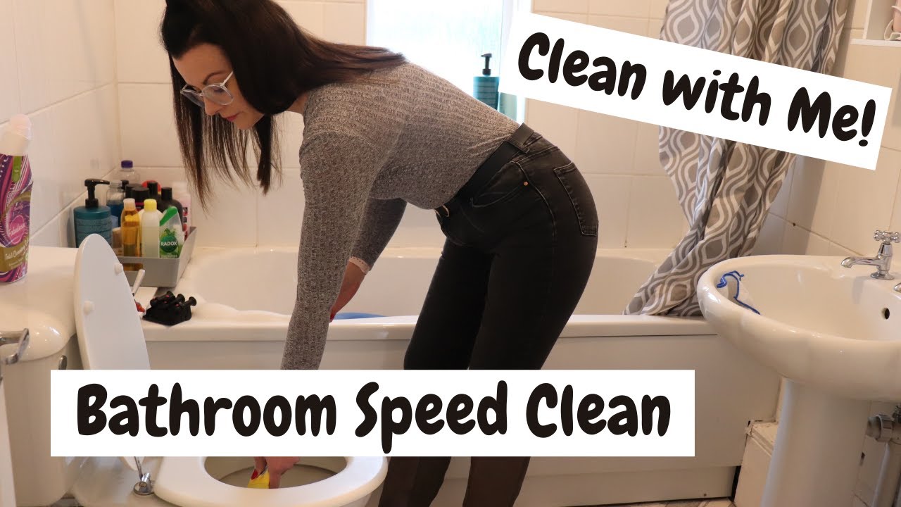 Clean with Me | Bathroom Speed Clean | Kate Berry - YouTube