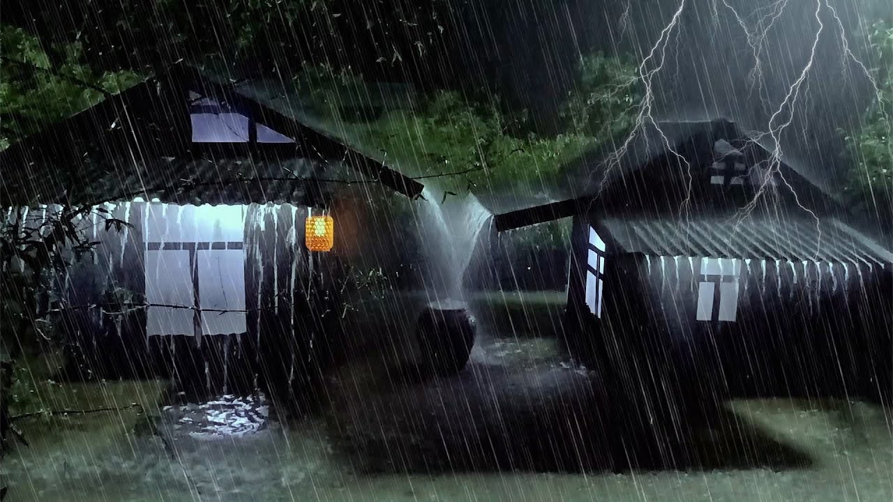 Loud Thunderstorm Sounds with Heavy Rain, Very Intense Thunder and ...