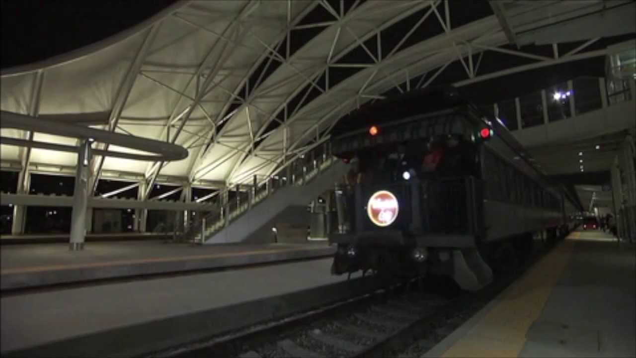 First Amtrak train arrives and departs Denver Union Station - YouTube
