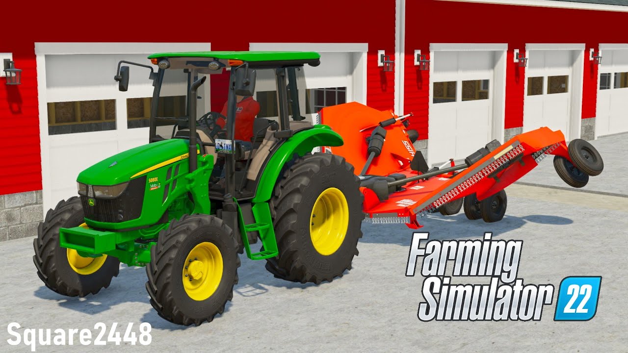 Batwing Mowing At Overgrown Storage Units! | FS22 Landscaping - YouTube