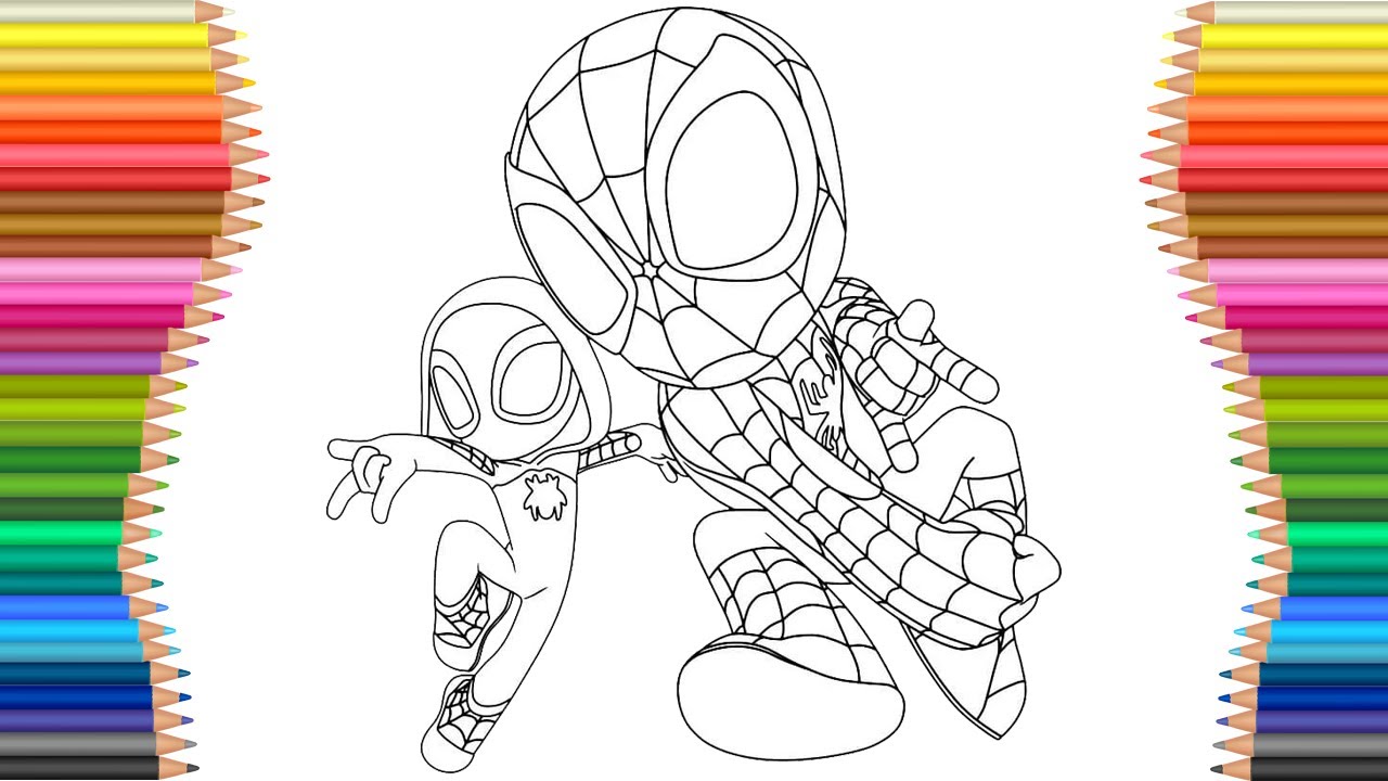 GHOST SPIDER AND SPIDER-MAN | MARVEL | How to Draw & Coloring Pages ...