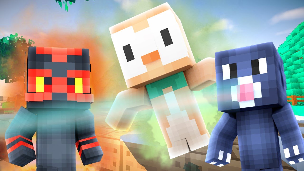 Pokemon Sun and Moon BATTLE OF THE STARTERS! (Minecraft Roleplay) #1 ...