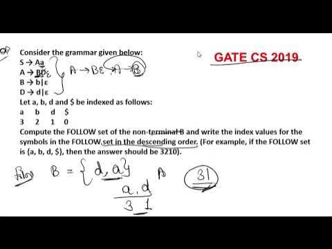 Compiler Design PYQ Gate CS 2019 - YouTube
