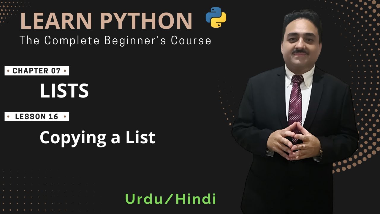 Learn Python Lists Copying A List In Python Youtube 6060