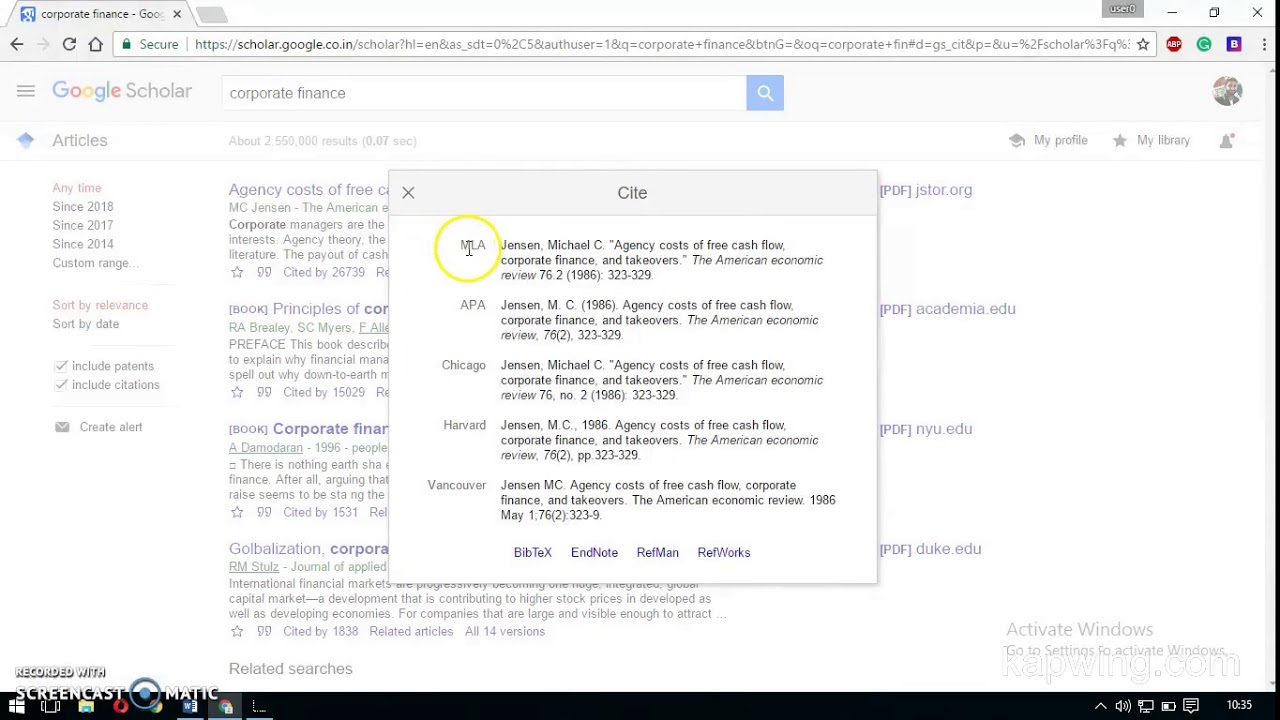 Citation/ Referencing with Google Scholar and arranging them in Ms Word ...