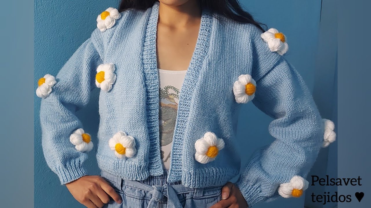 Cardigan o chompa a dos agujas paso a paso | Tutorial ♥︎ - YouTube