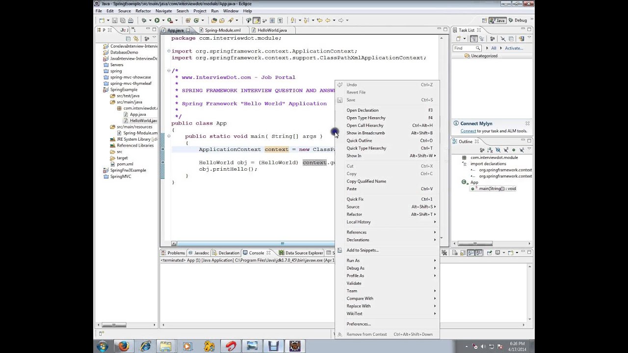 SPRING CLASSPATHXMLAPPLICATIONCONTEXT IN TAMIL - YouTube