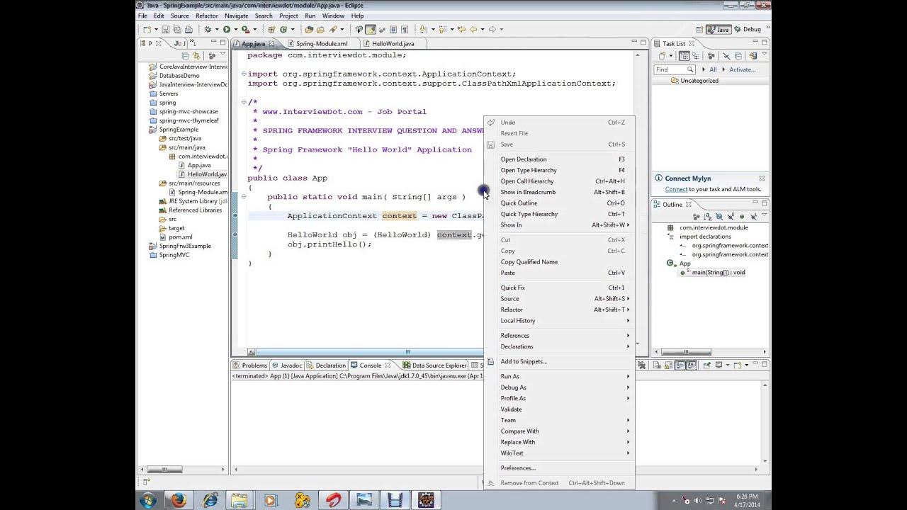 SPRING CLASSPATHXMLAPPLICATIONCONTEXT IN TAMIL - YouTube