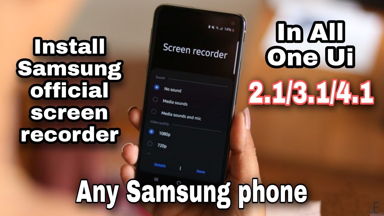 How To Install official Samsung screen recorder One Ui All devices ...