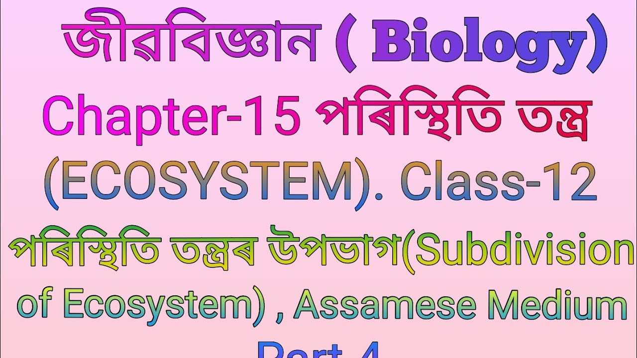Biology Class 12 Chapter 14 Ecosystem Assamese Medium|জীৱবিজ্ঞান ...