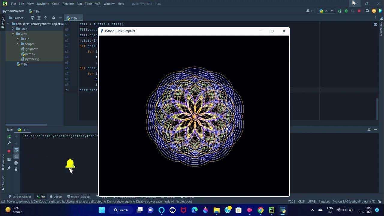 Make Georgias Spirals Using Python And Turtle Codemasters Python Technology Tips Youtube