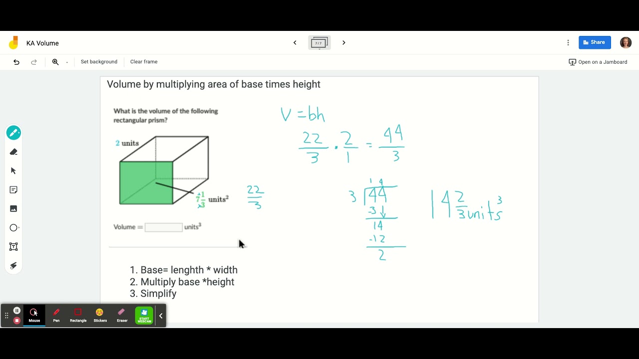KA Volume - multiplying area of base times height - YouTube