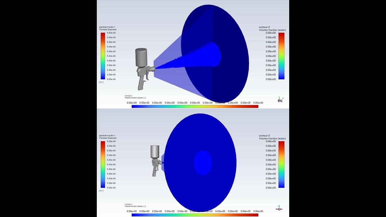 DPM to VOF, Color Spray Gun CFD Simulation Tutorial - YouTube
