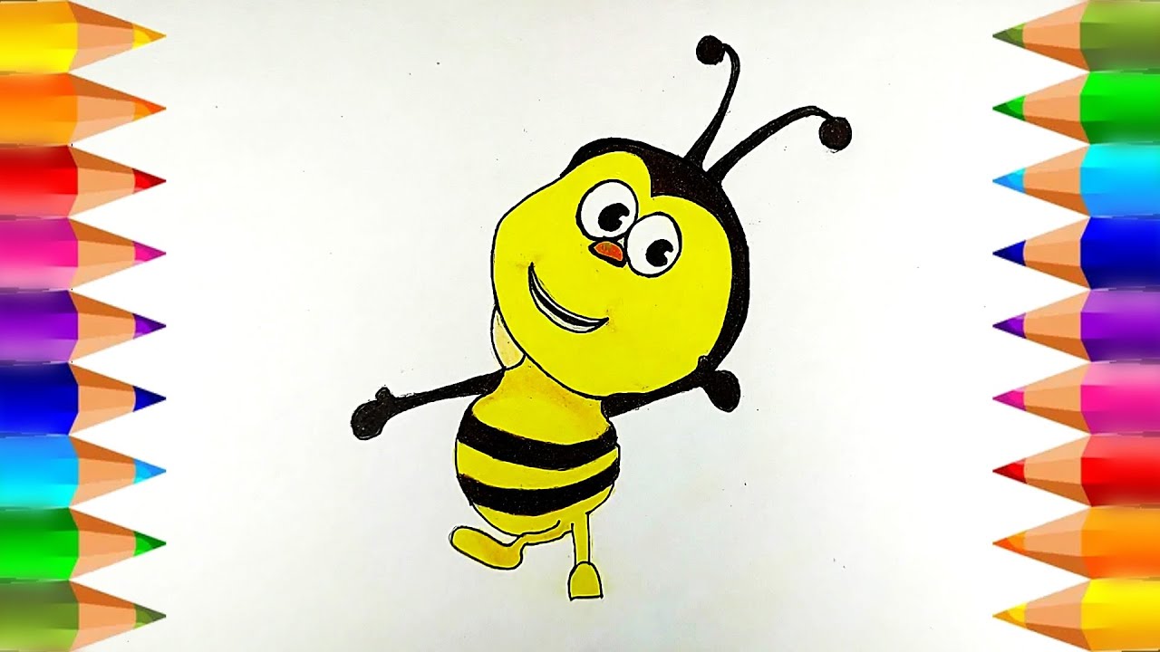 Cómo dibujar y colorear a la abeja Be-be de Bichikids Bailando ...