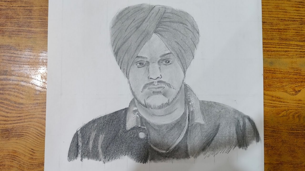 The portrait of sidhu moose wala // #art #tasveer #drawing #sketch # ...