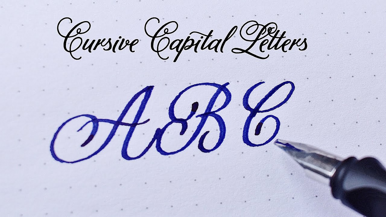 How to write cursive English Alphabet | Capital Letters | Clean and ...