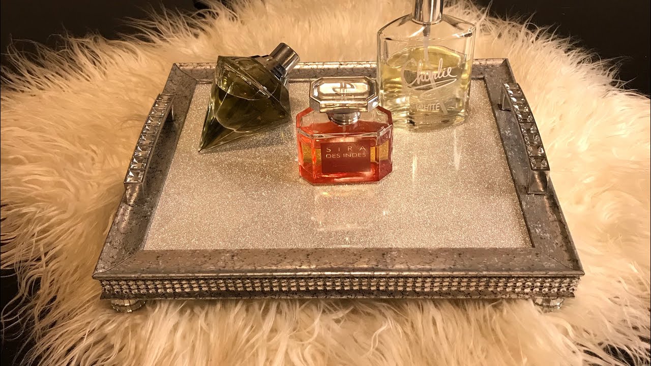 Glam Vanity Tray DIY #diys #dollartree #glam #vanity #budgetfriendly # ...