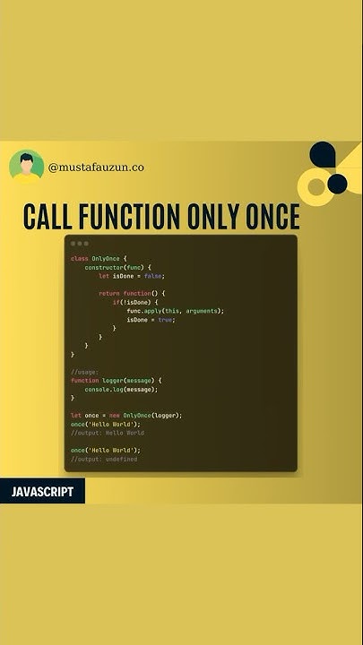 Javascript Call Function Only Once Javascript Youtube