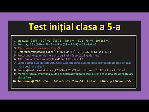 Test initial matematica clasa 5 exercitii cu puteri factor comun ...