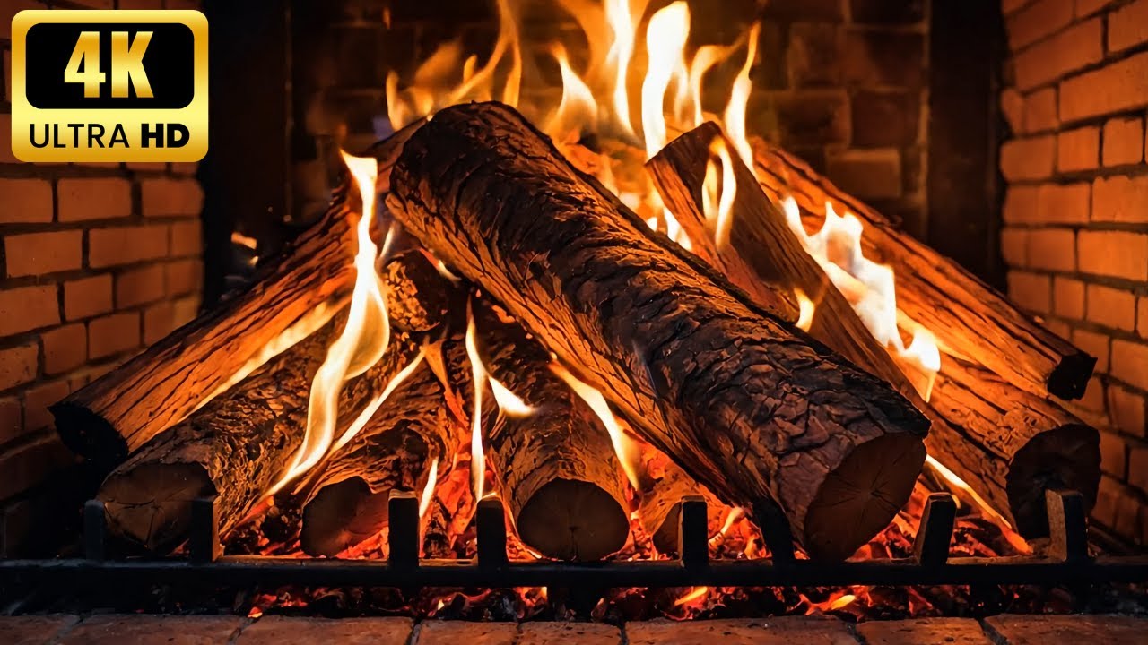 🔥 The Best Burning Fireplace for a Festive Holiday Mood: Glowing Logs ...