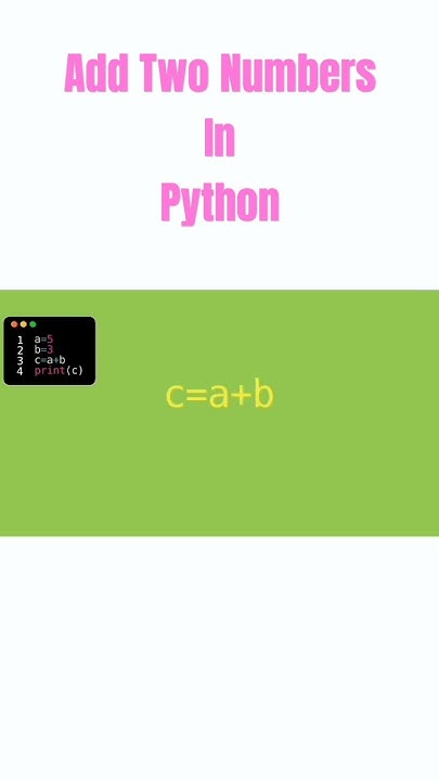 Add Two Numbers In Python Youtube
