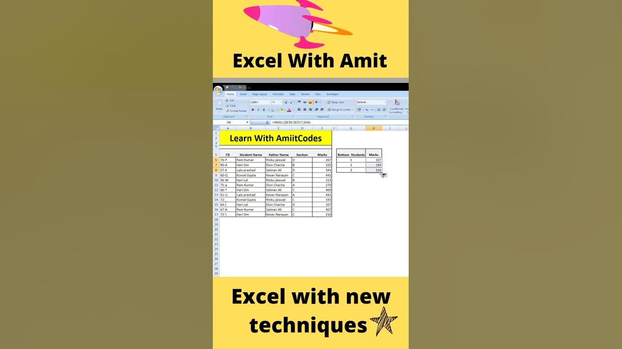 Small Function in excel | Data Entry Trick | Learn Excel With Amiit | #Amiit - YouTube