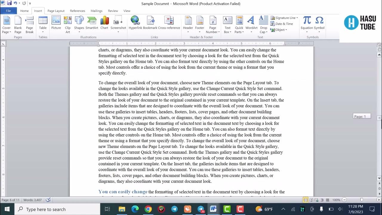 Insert different Page Number to prepare a document - YouTube