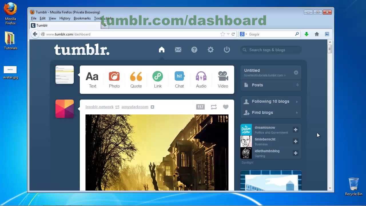 How to Add an Avatar to Tumblr - YouTube