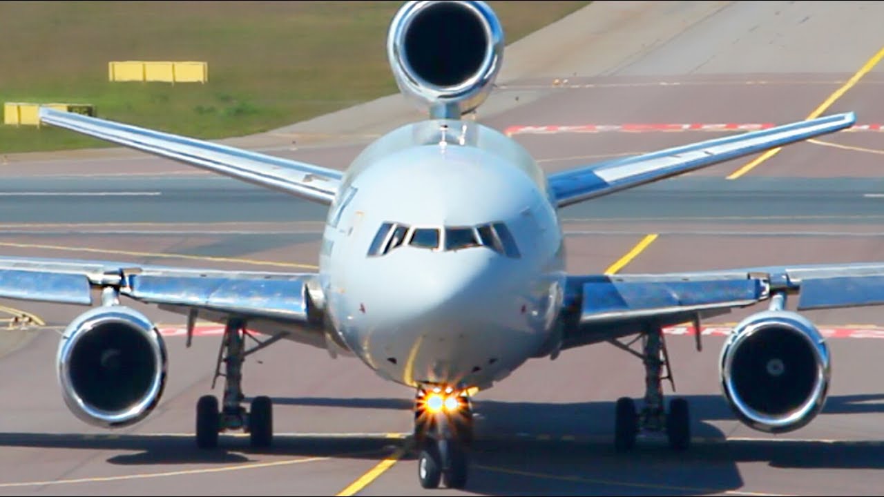 EXTREMELY RARE | DC-10 Takeoff Helsinki Airport | Omega Air Tanker ...