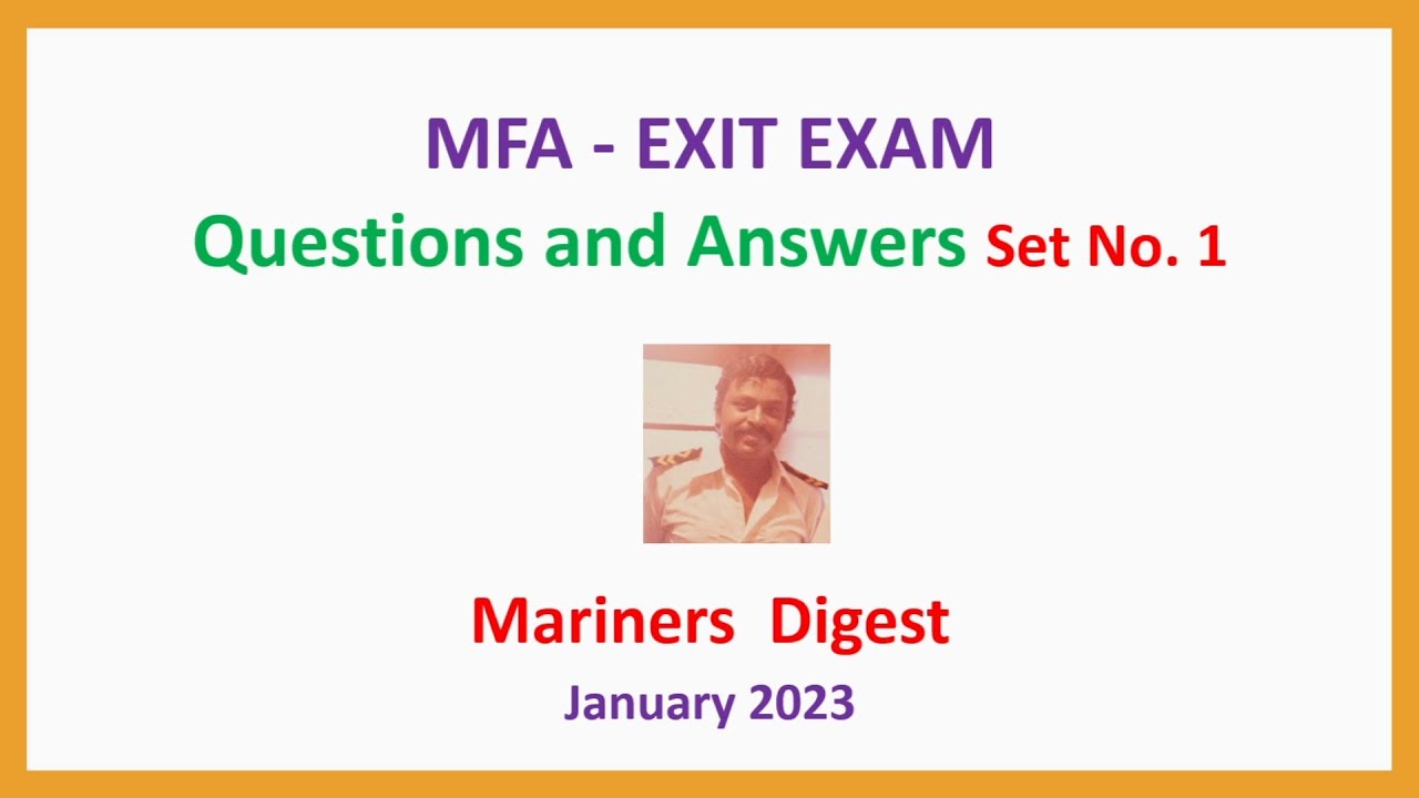 MFA - EXIT EXAM - Questions and Answers Set No. 1 - YouTube