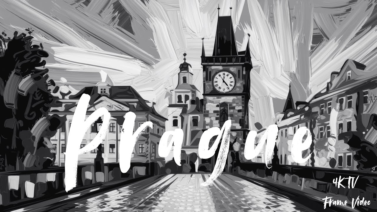 Prague Repubblica Ceca paint drawing 4K Relaxing FRAME TV ART - YouTube