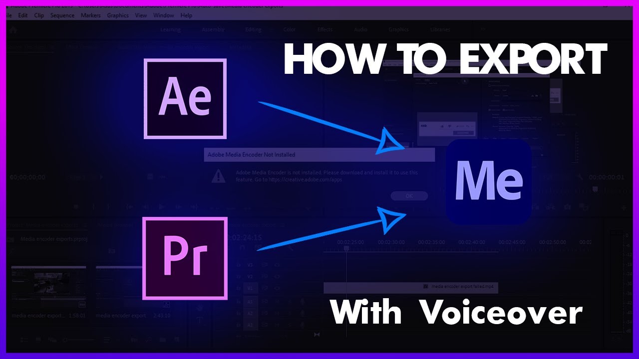 How To Export Premiere Pro / After Effects Projects To Media encoder ...
