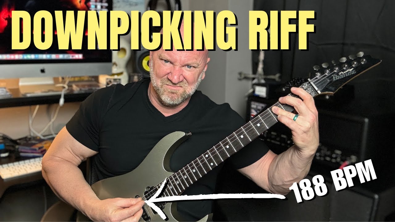 Master Your Metal Downpicking - 188 BPM Guitar Riff (Manufactured Chaos ...