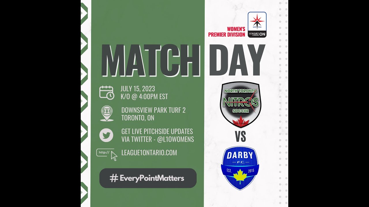 07/15/2023 - L1O Women's Premier - North Toronto Nitros vs Darby FC ...