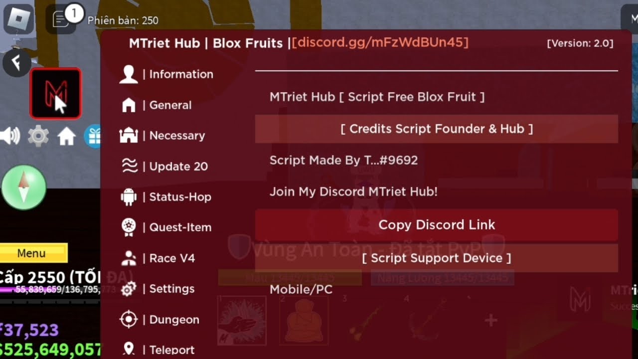 [Script Hack] Script MTriet Hub siêu ngon có đầy đủ các chức năng farm, Anti AFK,Anti chest ...