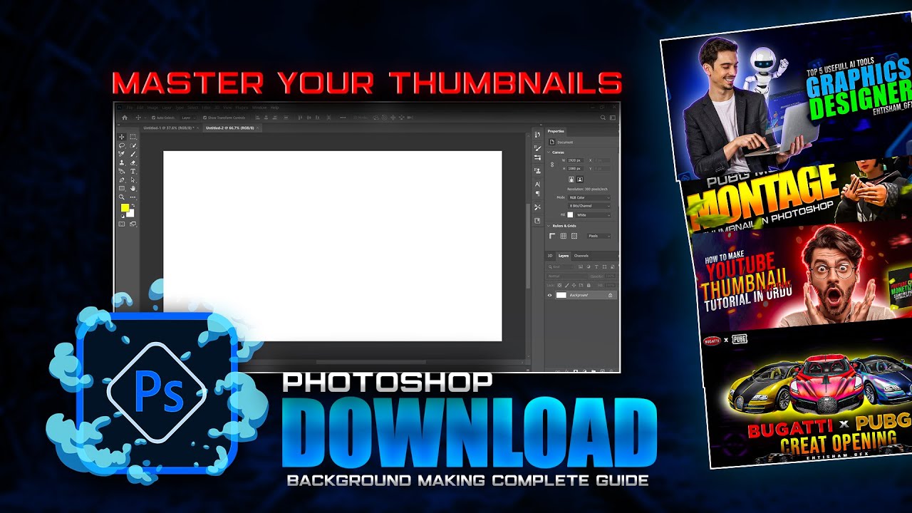 🎨 Step by Step Tutorial Design Engaging Thumbnail Backgrounds Class 1 🌟 ...