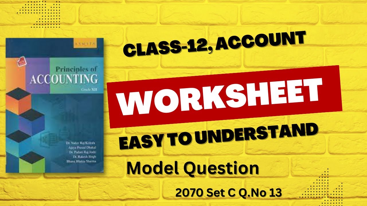 Worksheet || Class-12, Account || #accountclass12 #worksheet - YouTube