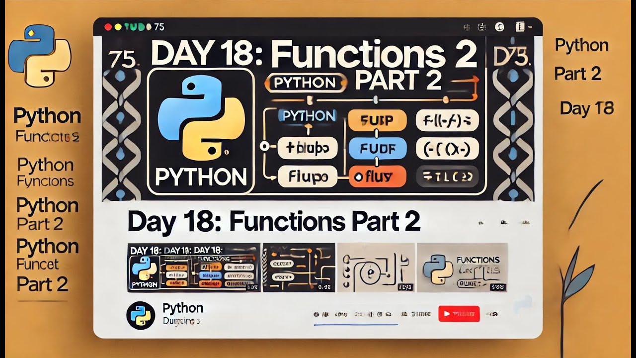Python Day 18 Functions 75 Day Coding Challenge Youtube