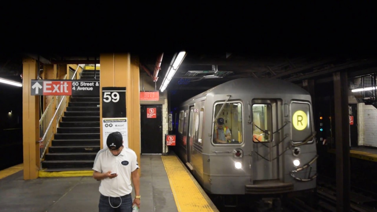 EXCLUSIVE! Coney Island Yard-bound NIS R68A (R) train skipping 59th ...