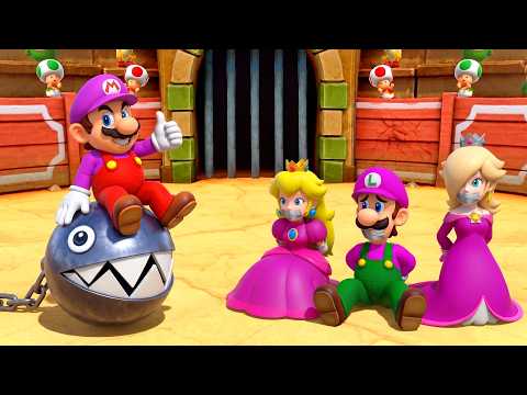 Super Mario Party - All Minigames with Bubble Outfits! Mario Vs Luigi Vs Peach Vs Rosalina