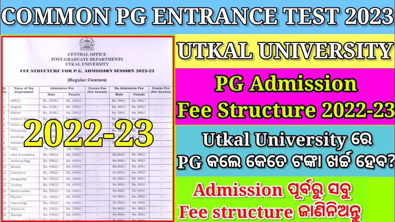 common pg entrance test 2023/odisha pg entrance 2023/utkal university ...
