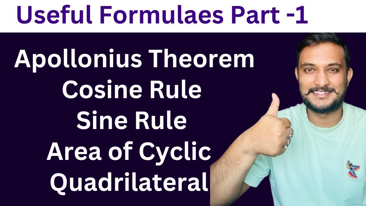 Sine formula | Cosine Formula | Apollonius theorem | Cyclic ...