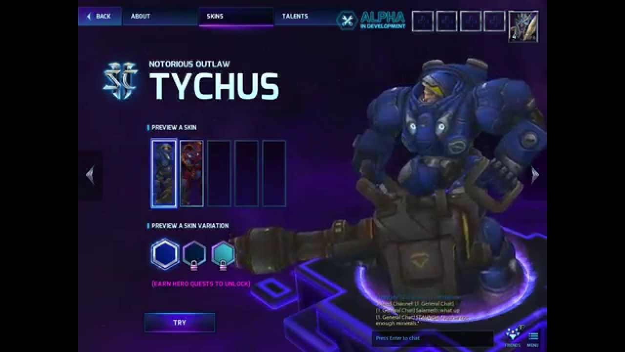 Heroes Of The Storm Tychus Skins and Re-Colors - YouTube